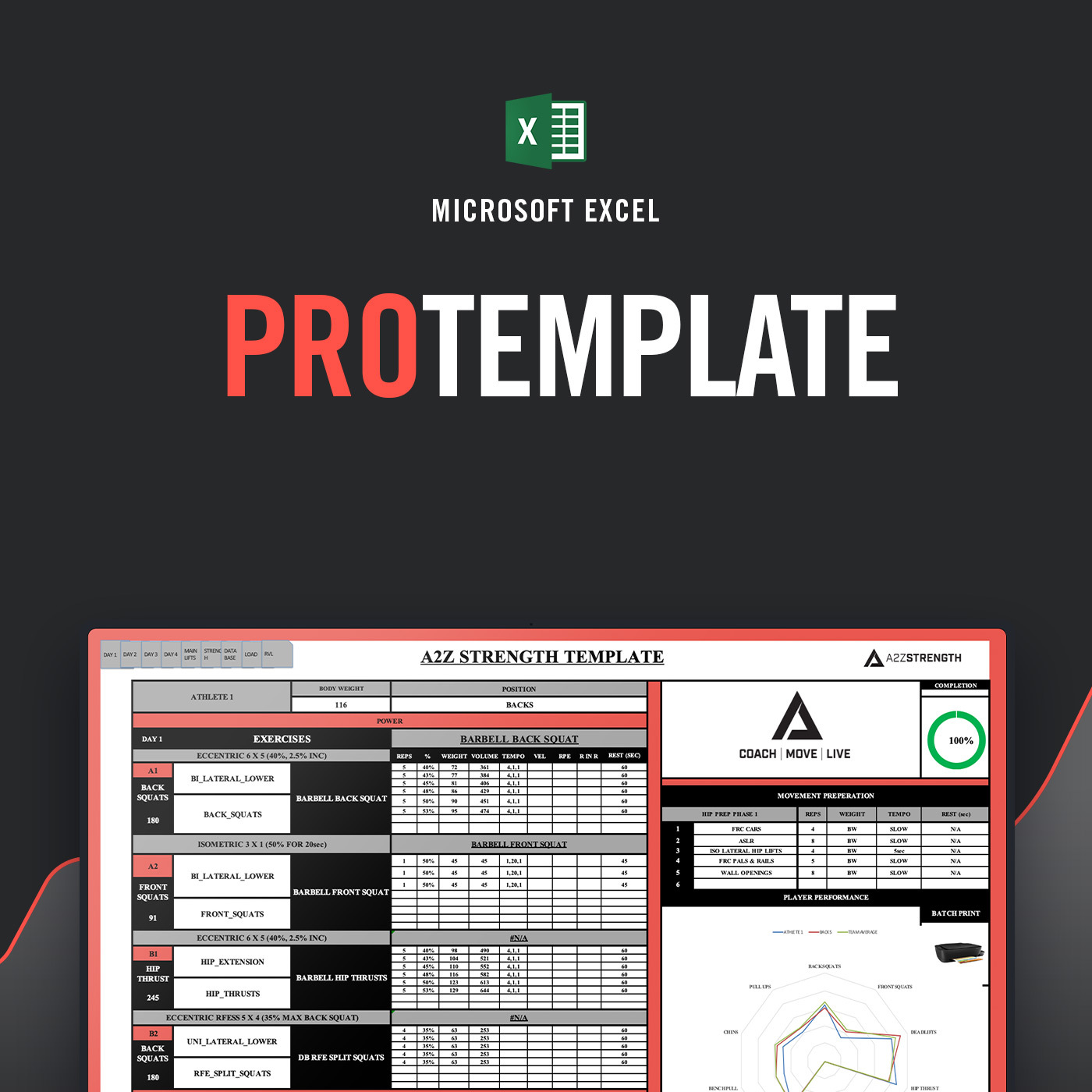 Excel For Coaches - 'PRO' PROGRAMMING TEMPLATE